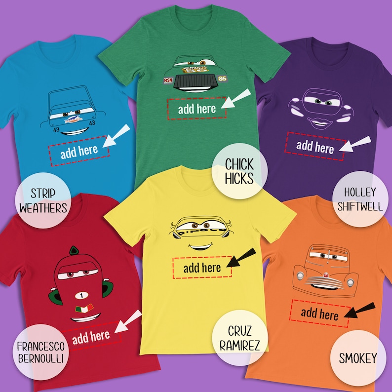 Disney Cars Custom Tee Pixar Cars Shirt Hollywood Studios - Etsy