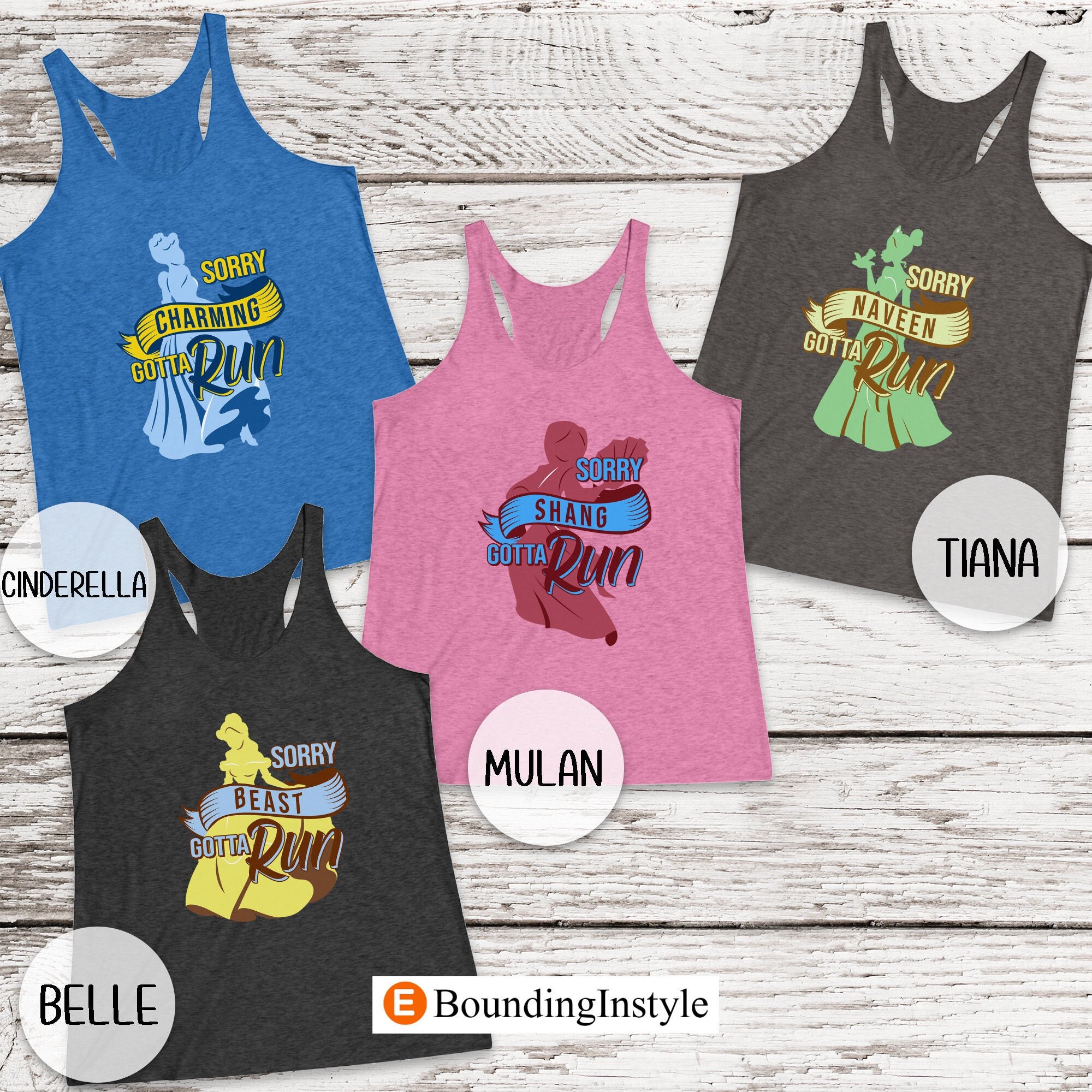 Disney Princess Tank Top Sorry Gotta Run Disney Running | Etsy