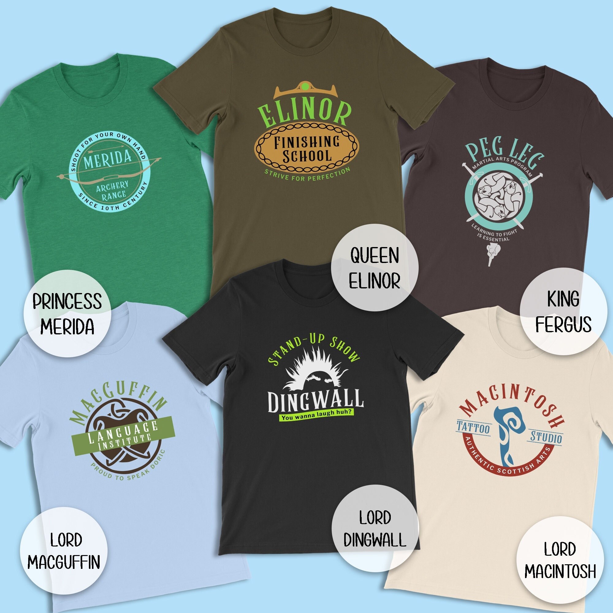 Pixar Brave Shirt Disney Logo Company Disney Princess Family - Etsy