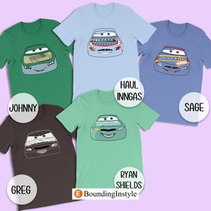 Cars Character Face Group Shirt, World of Cars T-shirt, Family Matching ...
