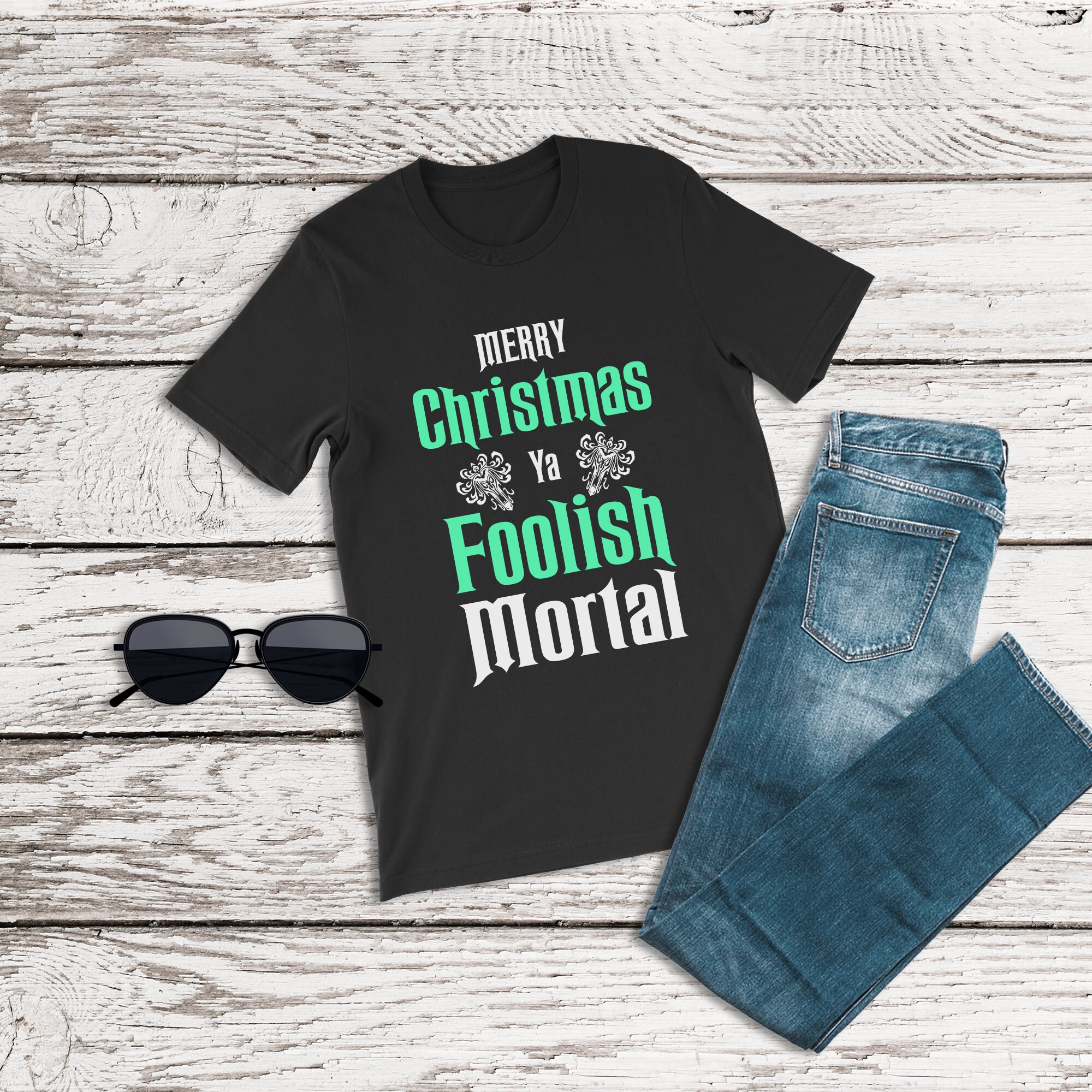 Haunted Mansion Shirts Merry Christmas Ya Foolish Mortal | Etsy