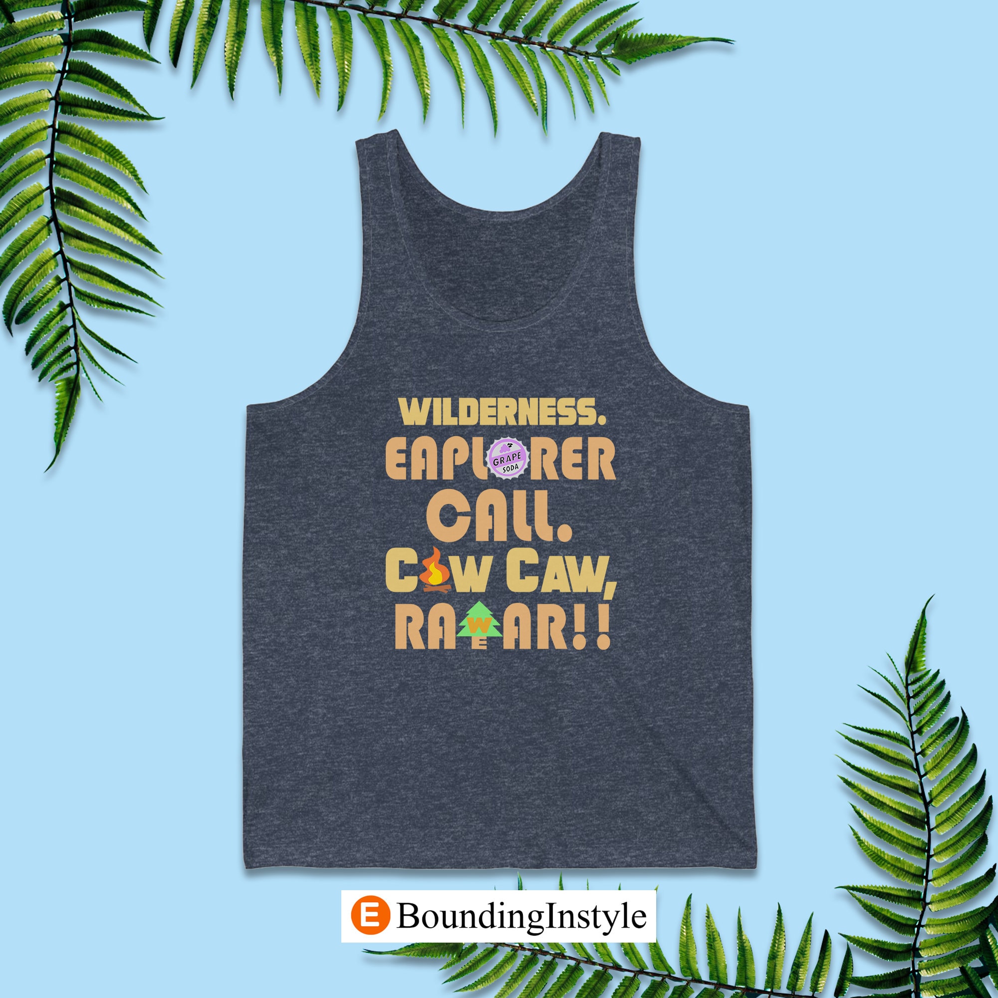 Pixar up Running Tank Tops, Wilderness Explorer Call Caw Caw, Russell ...