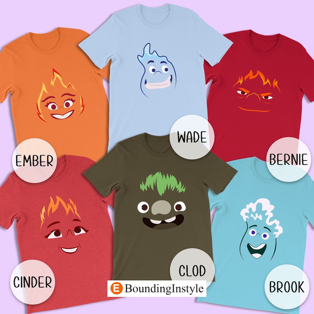 Elemental Big Face Shirts, Element City Water, Earth, Fire, and Air ...