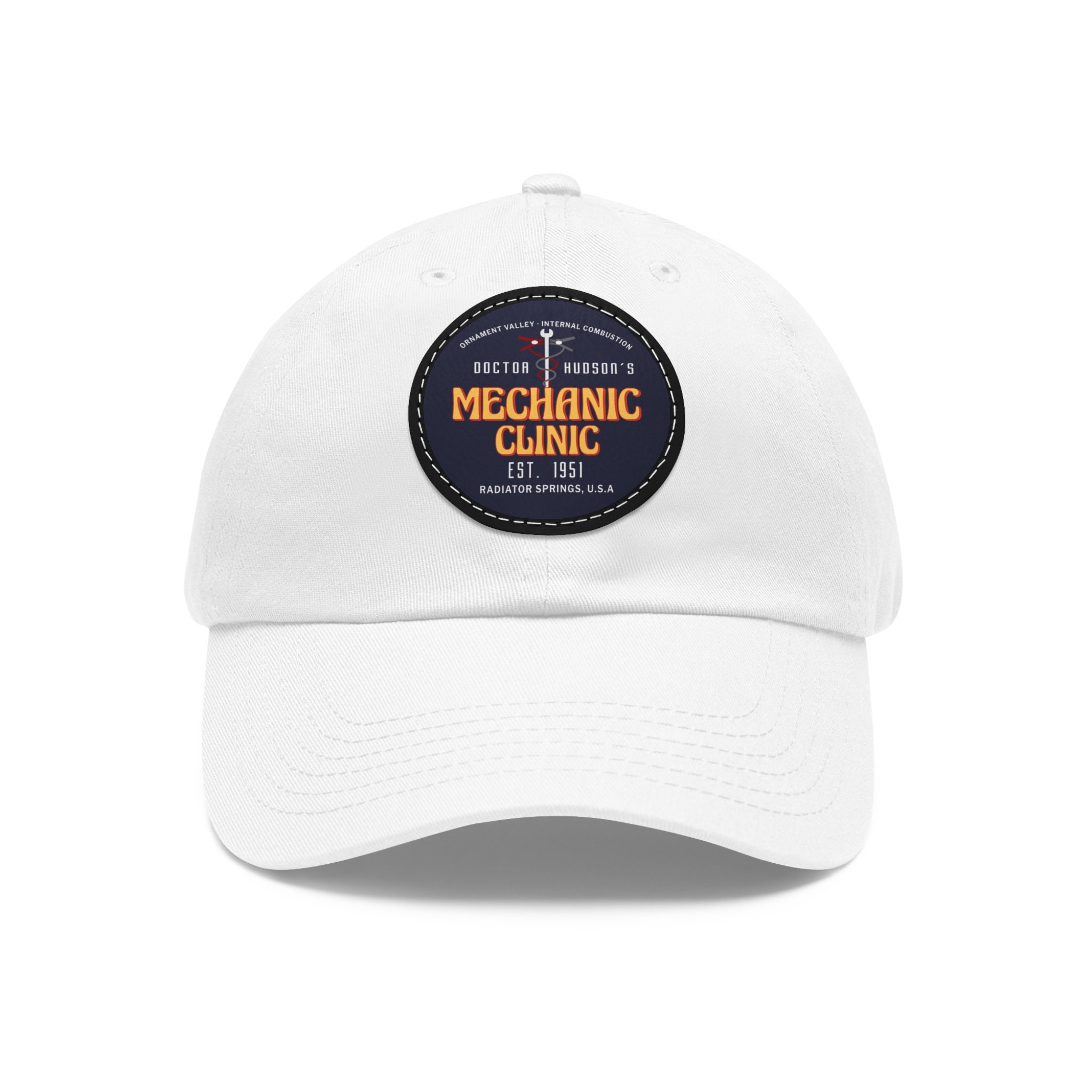 Doc Hudson Caps, Disney Pixar Cars Cap, Mechanical Clinic Logo, Leather ...