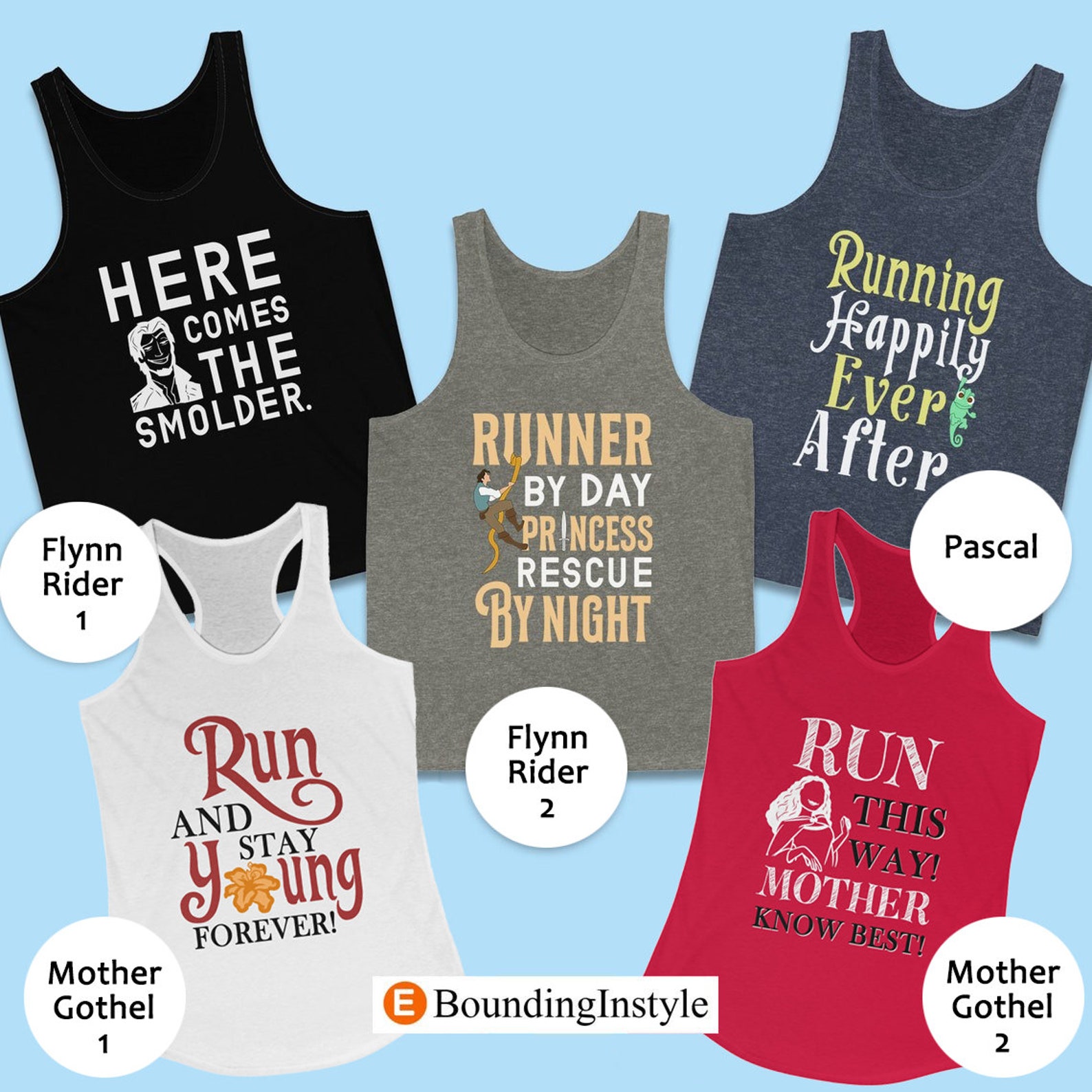Tangled Team Running Tank Tops, Disney Half Marathon, Rundisney Costume ...