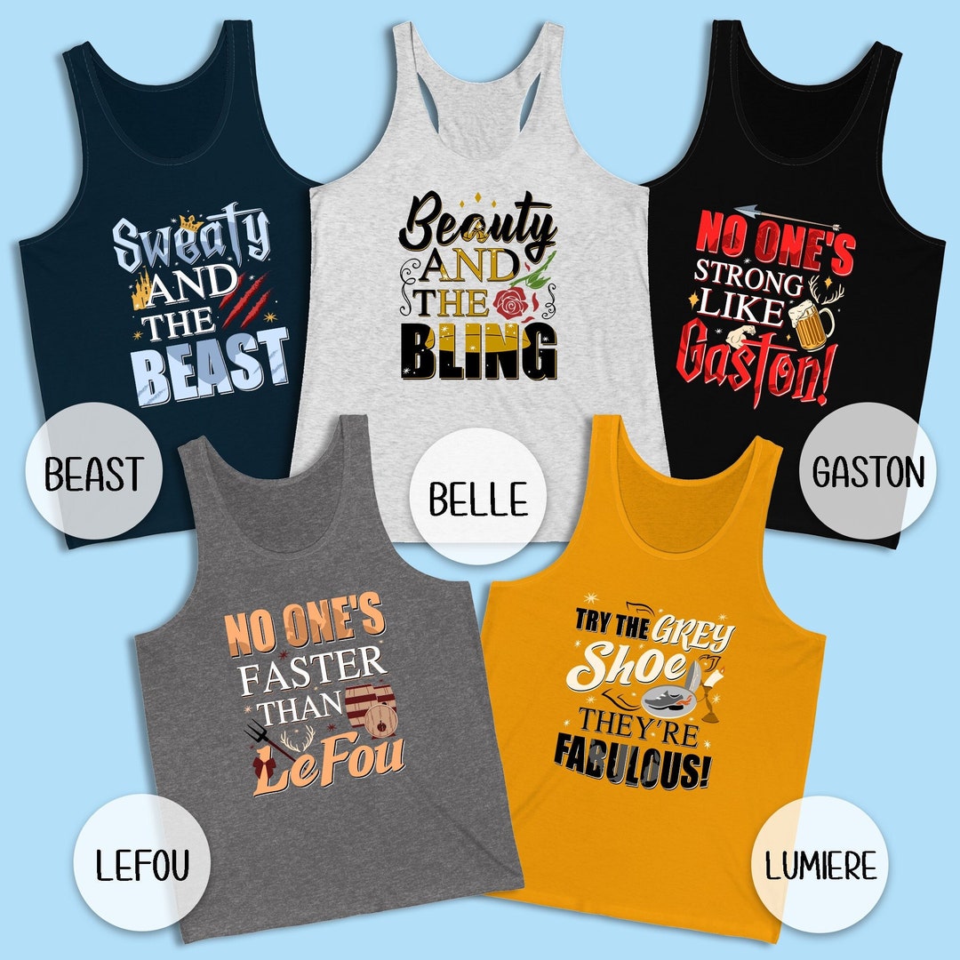 Beauty and the Beast Tank Tops Disney Running Shirt - Etsy