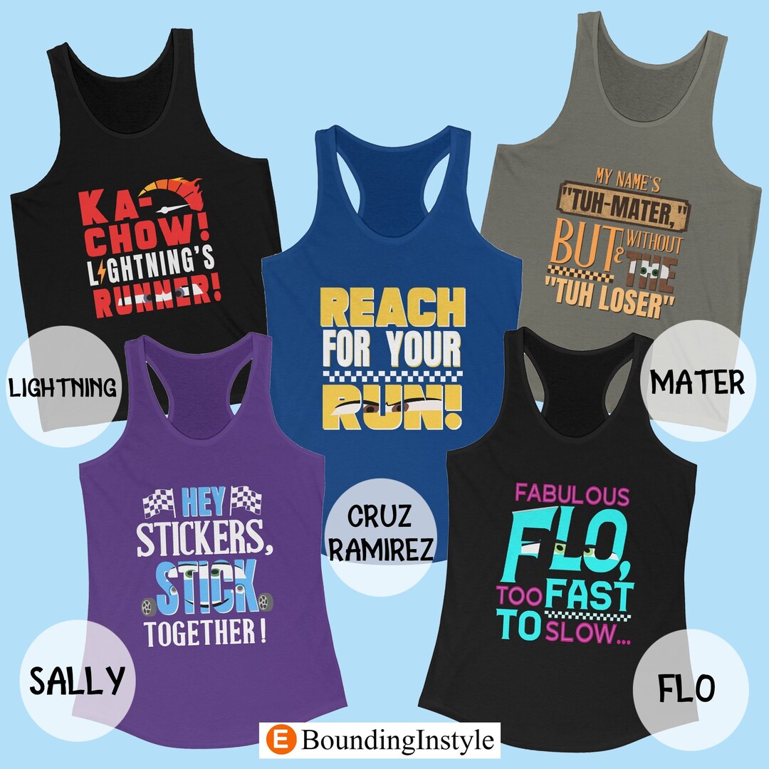 Pixar Cars Running Team Tank Tops, Disney Runner Group 5K Half Marathon ...
