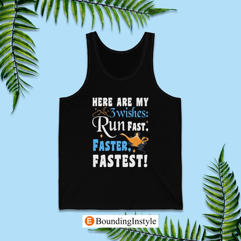 Aladdin Running Tank Tops 3 Wishes Run Fast Faster Fastest - Etsy