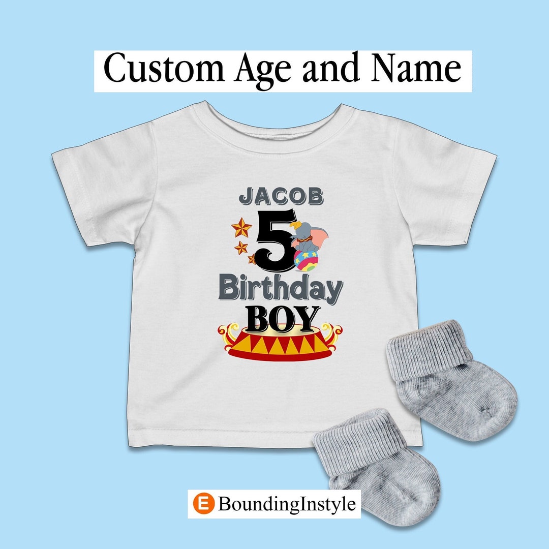 Custom Age and Name Shirt, Dumbo Birthday Party Shirt, Dumbo Kid Outfit ...