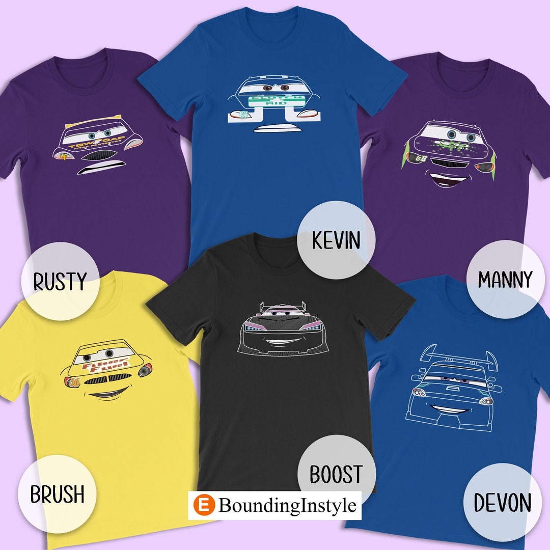 Cars Character Face Group Shirt, World of Cars T-shirt, Family Matching ...