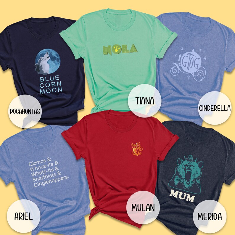 Disney Princess Group Shirts, Disney Character Matching Shirts, Disney ...