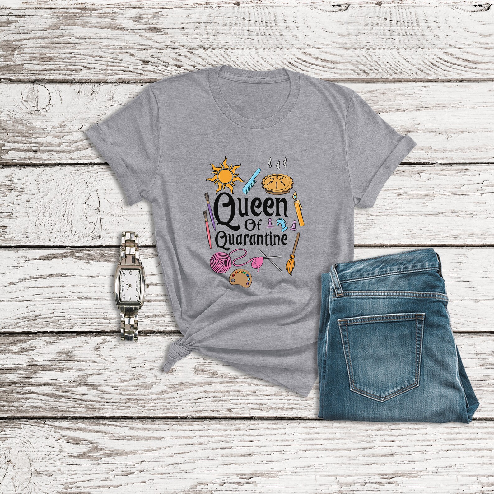 Quarantine Shirt, Queen of Quarantine, Disney Princess Shirts, Social ...