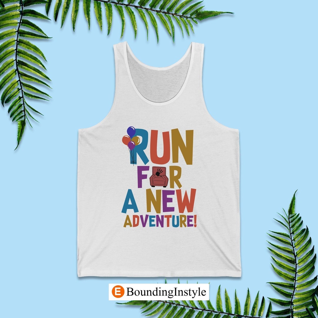Pixar up Running Tank Tops, Run for a New Adventure, Carl Fredricksen ...