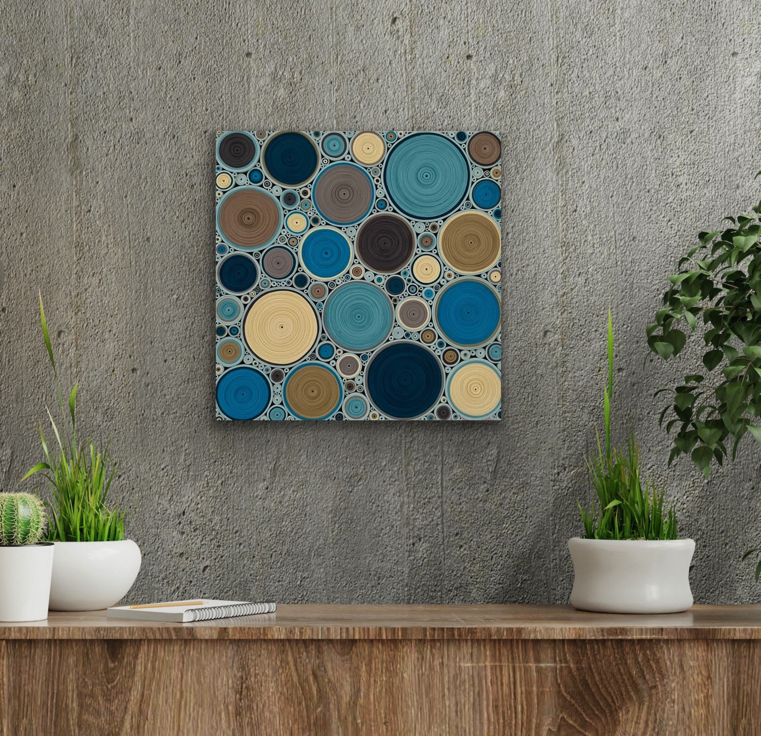 Coastal Abstract Quilling Art, Beach Zen Wall Art, 1st Anniversary Gift ...