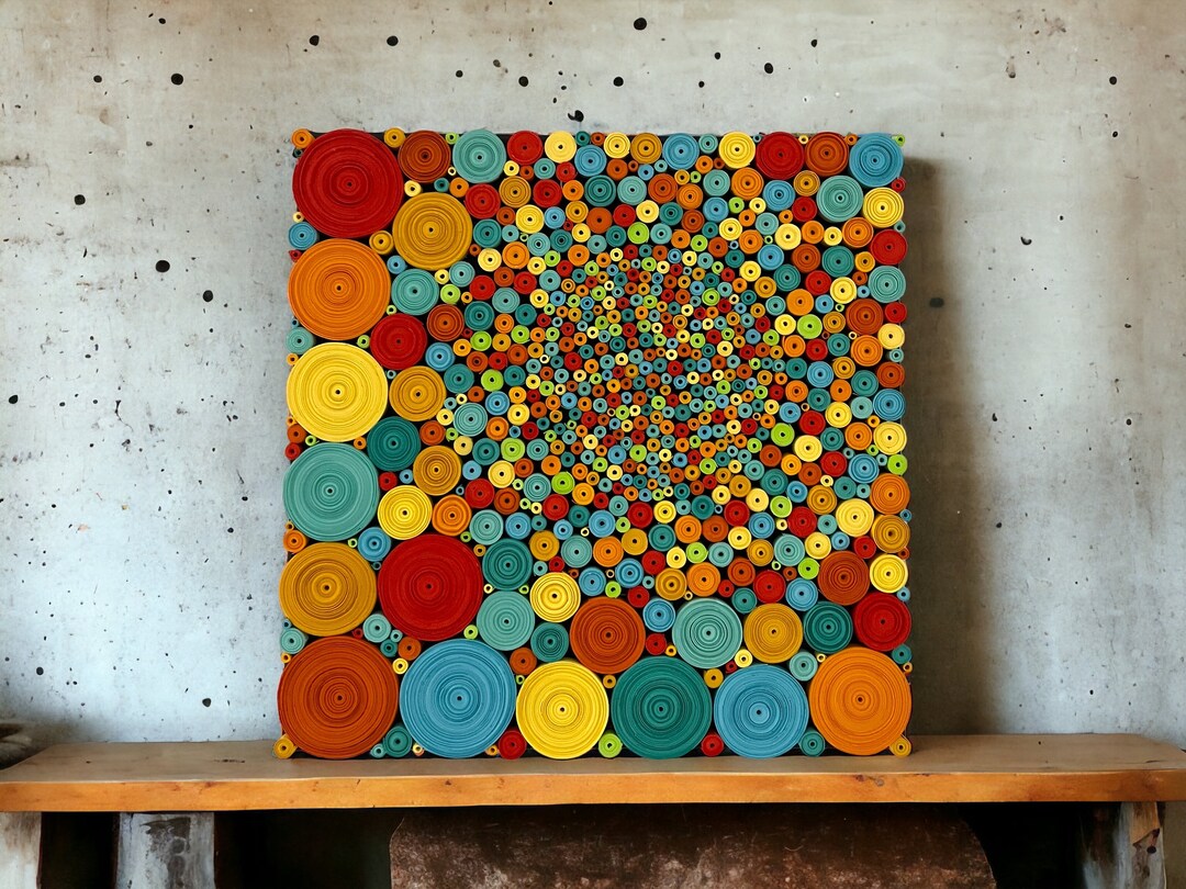 Abstract Quilling Wall Art, Southwestern Art, Multicoloured Art, 1st ...