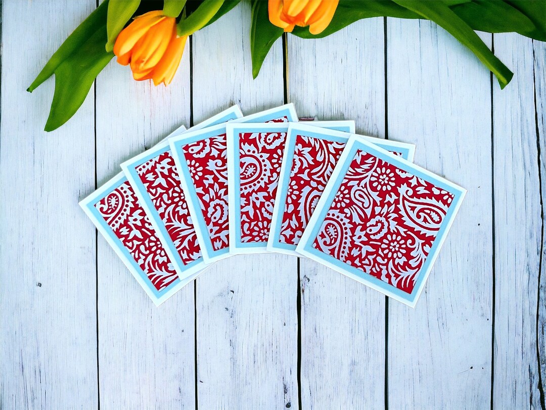 Mini Cards Set of 6, Card Stock Paper Custom Cards, Blank Inside Card 3 ...