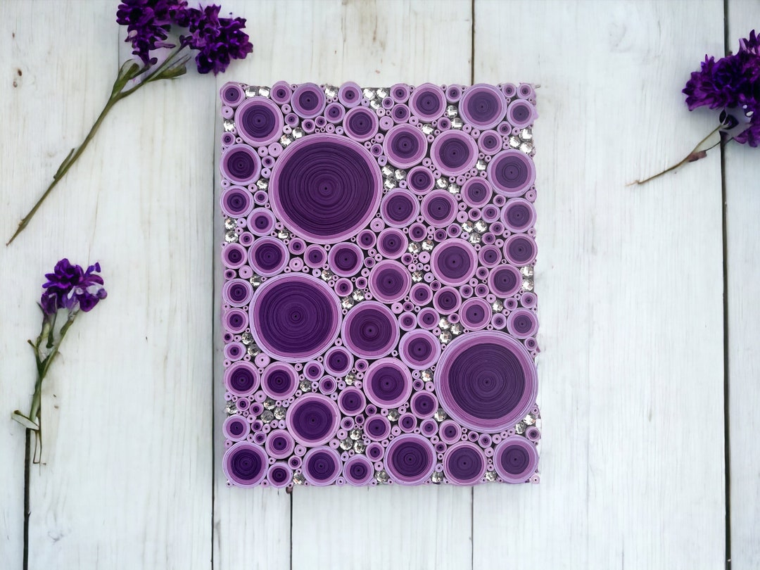 Abstract Quilling Wall Art, Purple Quilling Art, 1st Anniversary Gift ...