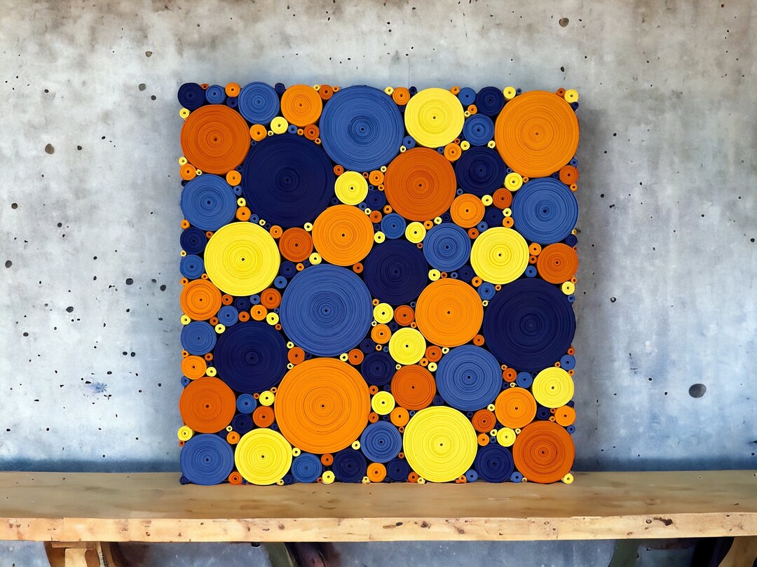 Abstract Quilling Wall Art, Honeycomb and Indigo Zen Quilling Art, 1st ...