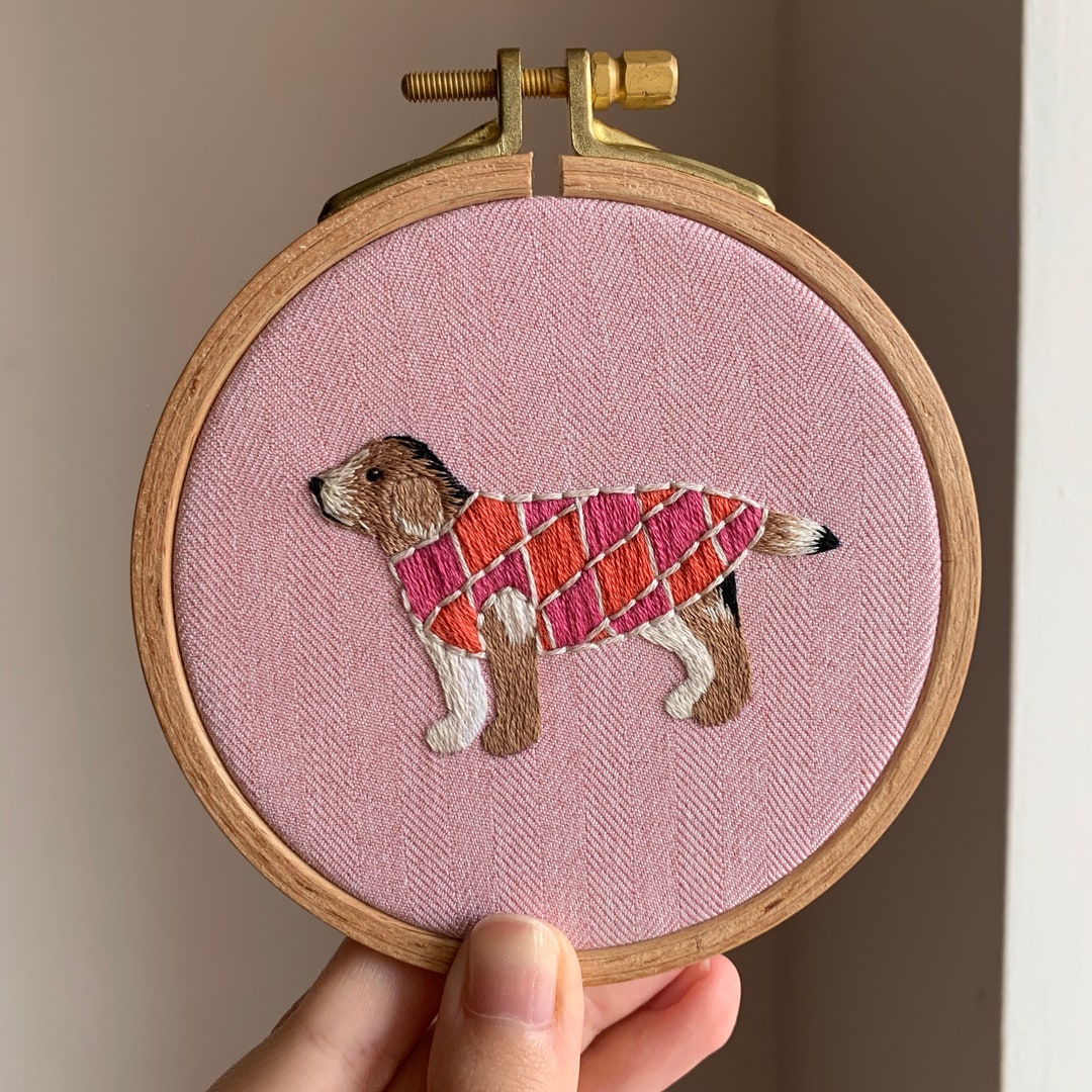 Сustom Pet Embroidery Сustom Dog Embroidery Embroidered Dog Portrait ...