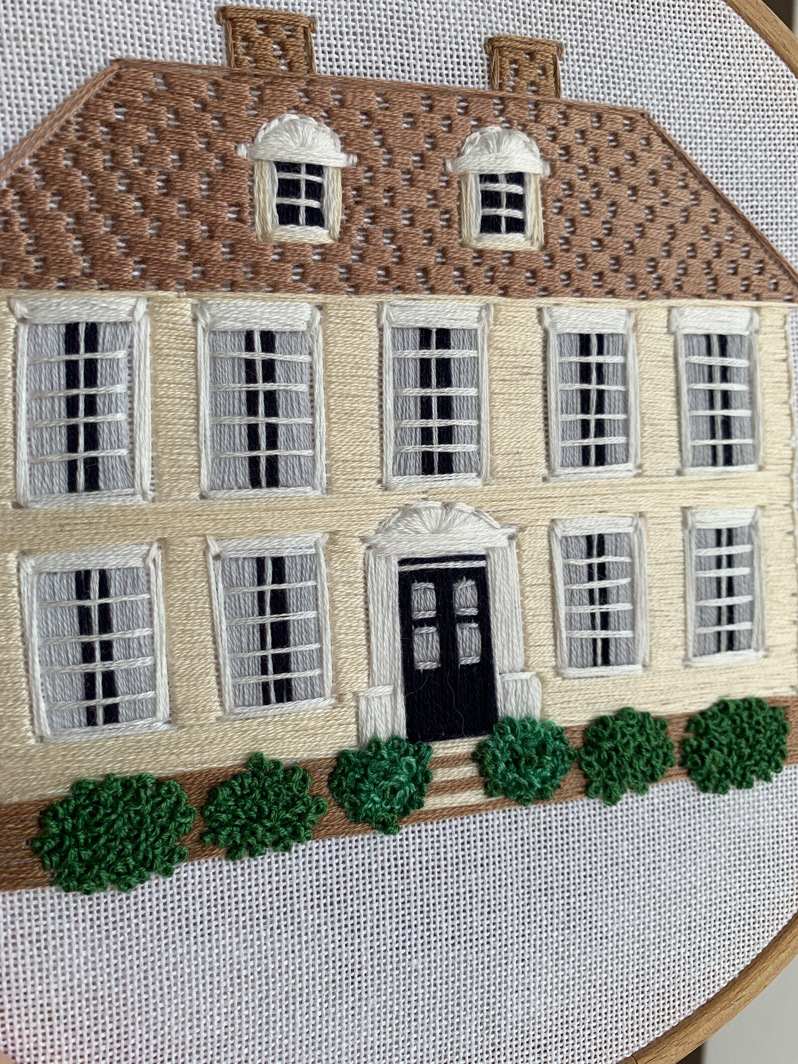 Embroidered House Portrait Custom Hand Embroidered Home Personalized ...