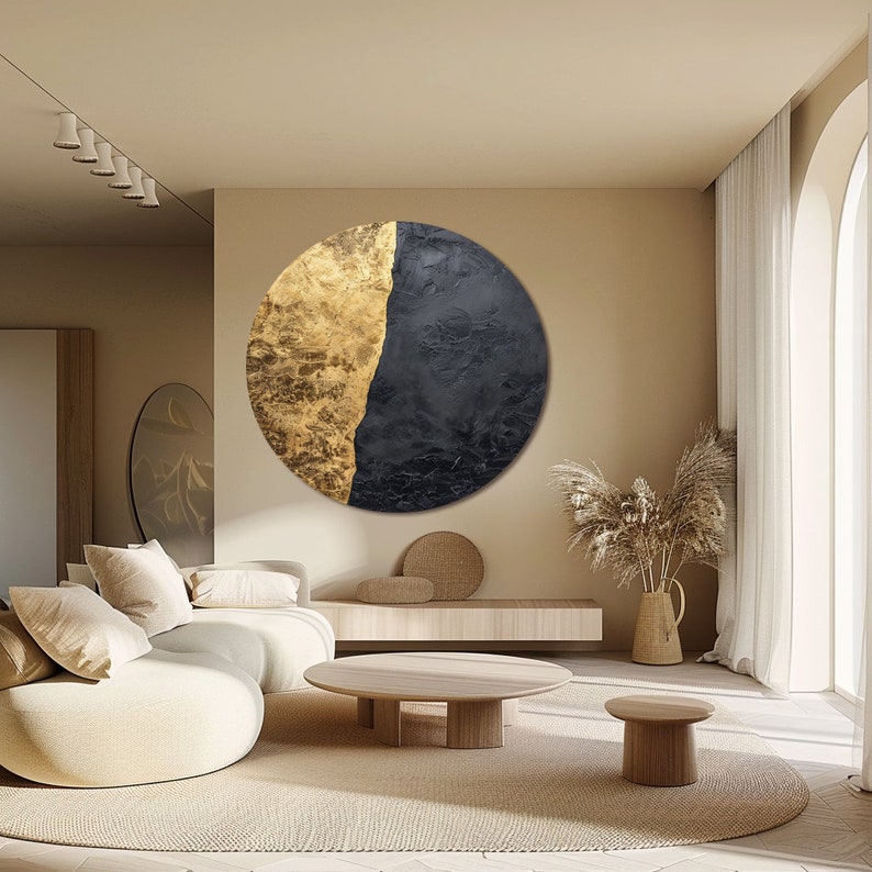 Black Abstract Wall Art Black 3D Texture Painting Black Plaster Wall ...