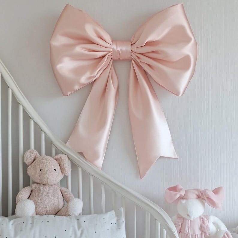 Pink Bow Wall Decor Gift Satin Bow Large Bow Giant Pink Bow Giant Satin ...