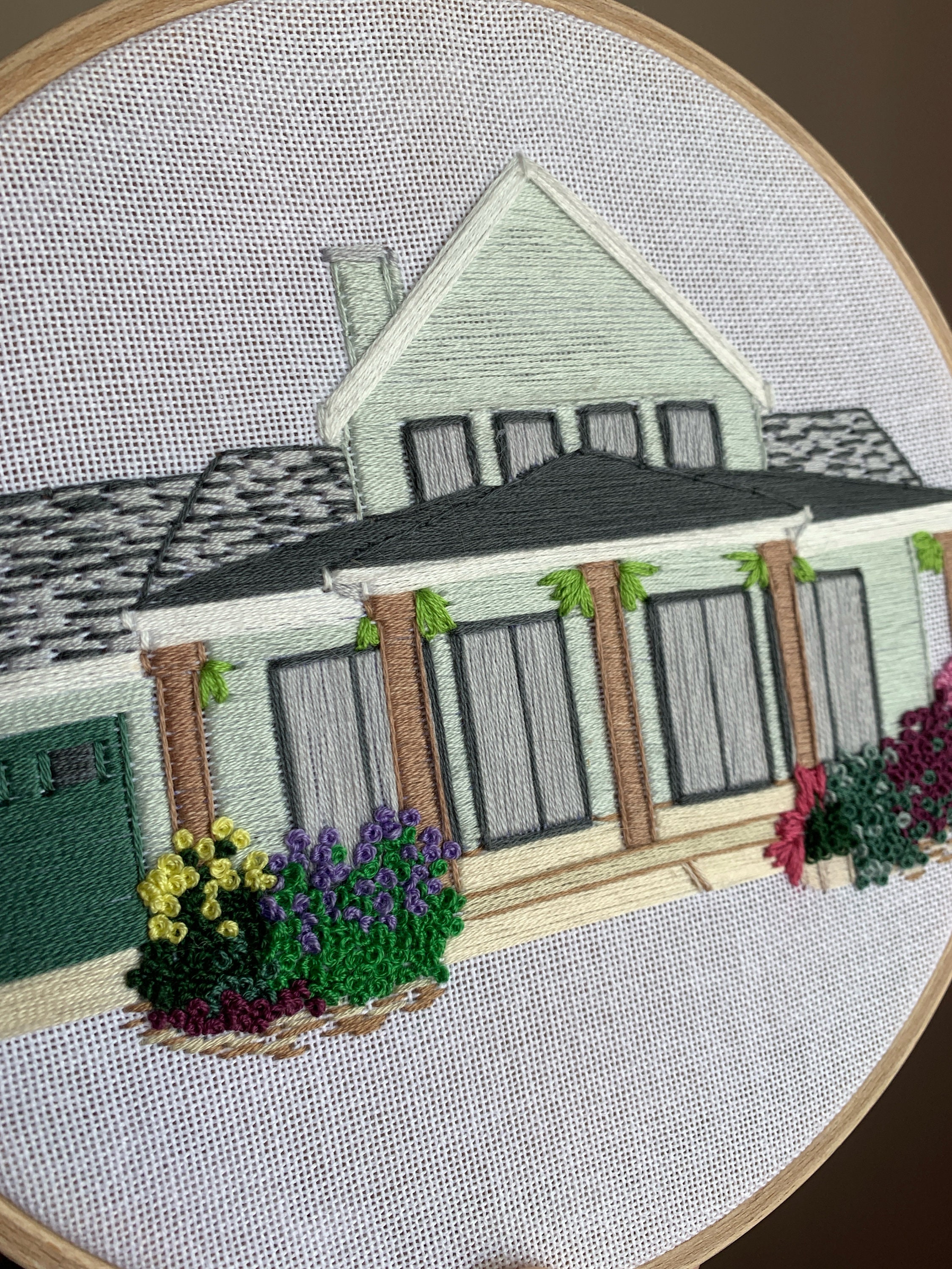 Hand Stitched House Portrait Custom House Embroidery Home Portrait From ...