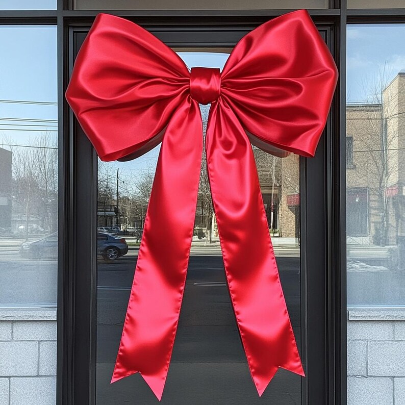 Red Satin Bow Bow Party Decor Bow Decorations for Room Bow Backdrop ...
