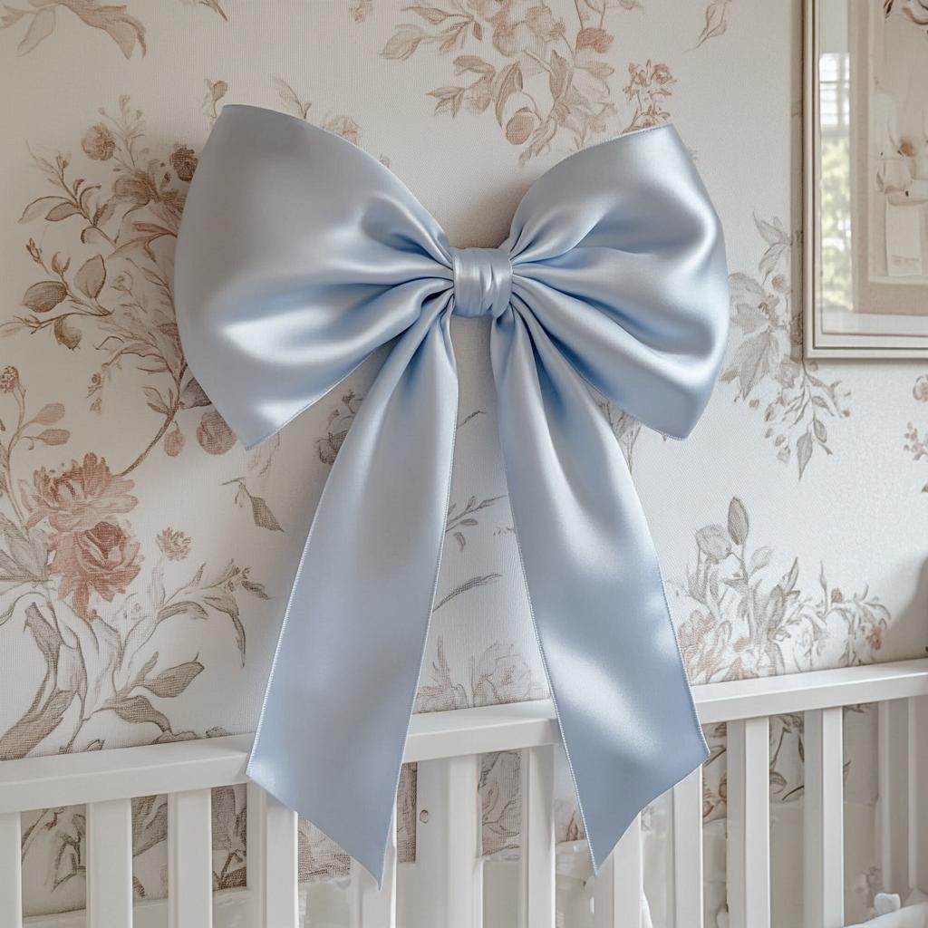 Baby Blue Big Bow Nursery Decor Giant Satin Bow Wedding&bridal Shower ...