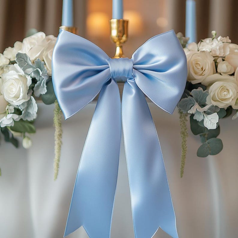Large Wall Bow in Baby Blue Big Bow for Events Rooms or Nursery Decor ...