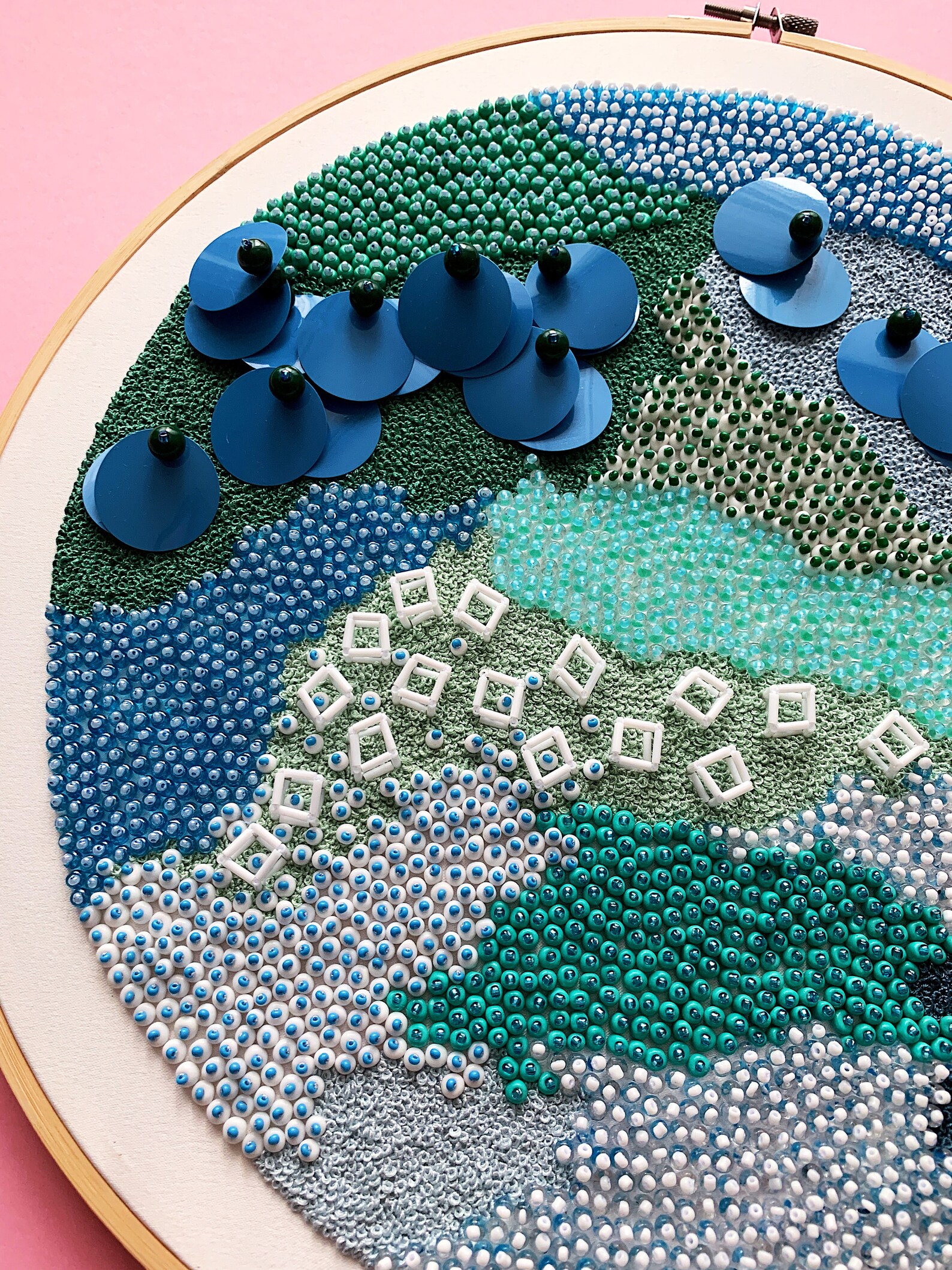 Large Abstract Beaded Embroidery - Etsy