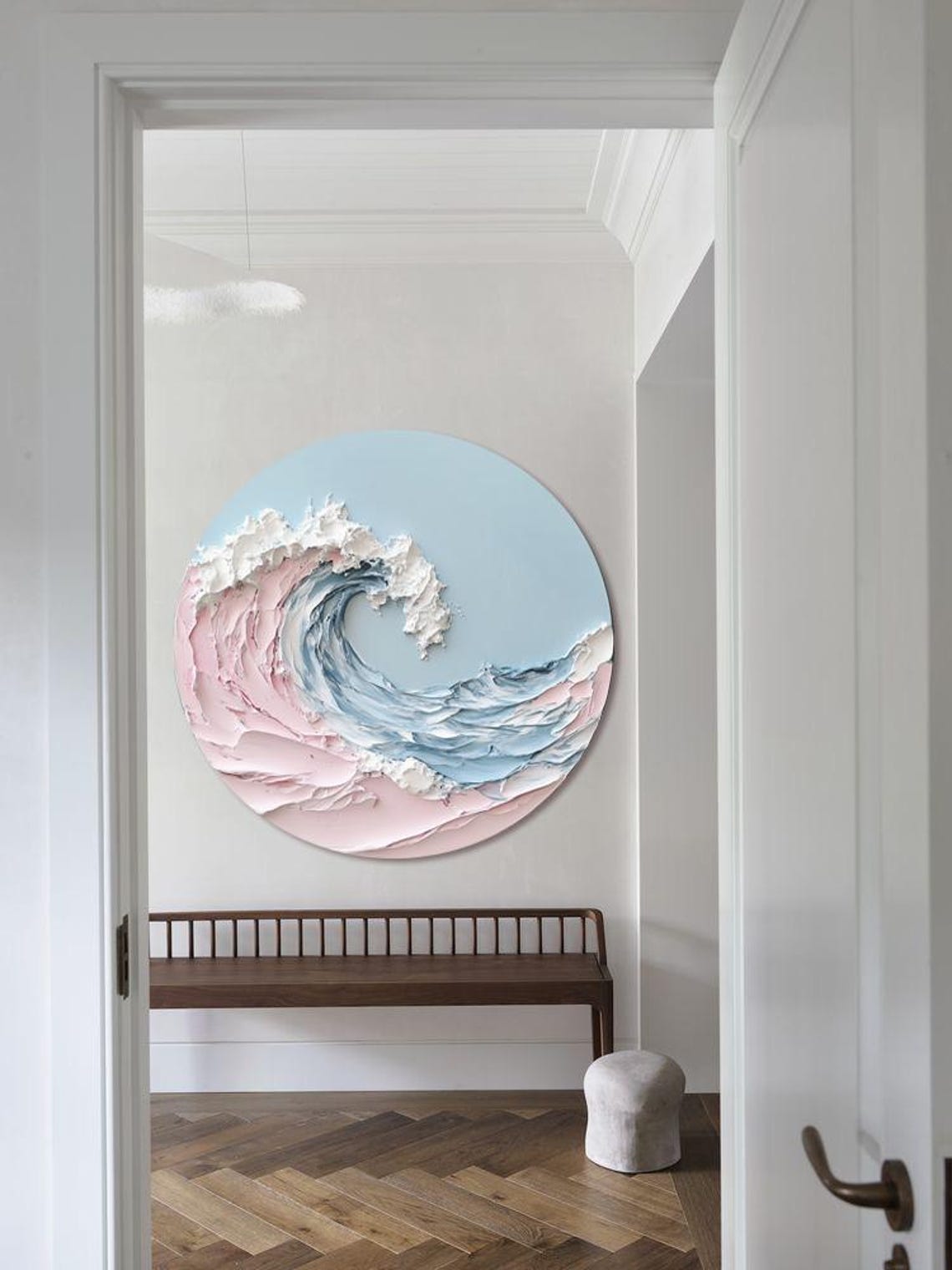Circular Plaster Art Round 3D Art Circular Wall Art Textured Plaster ...