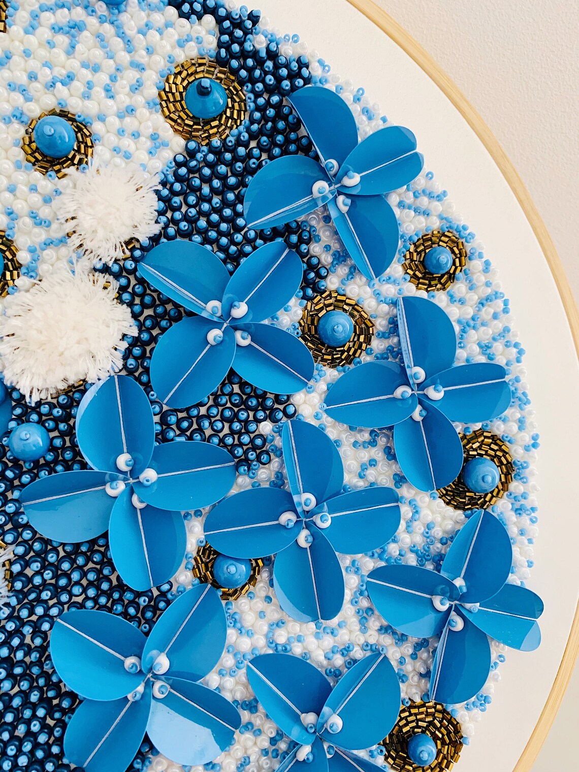 Large abstract embroidery Sky 3d beaded | Etsy