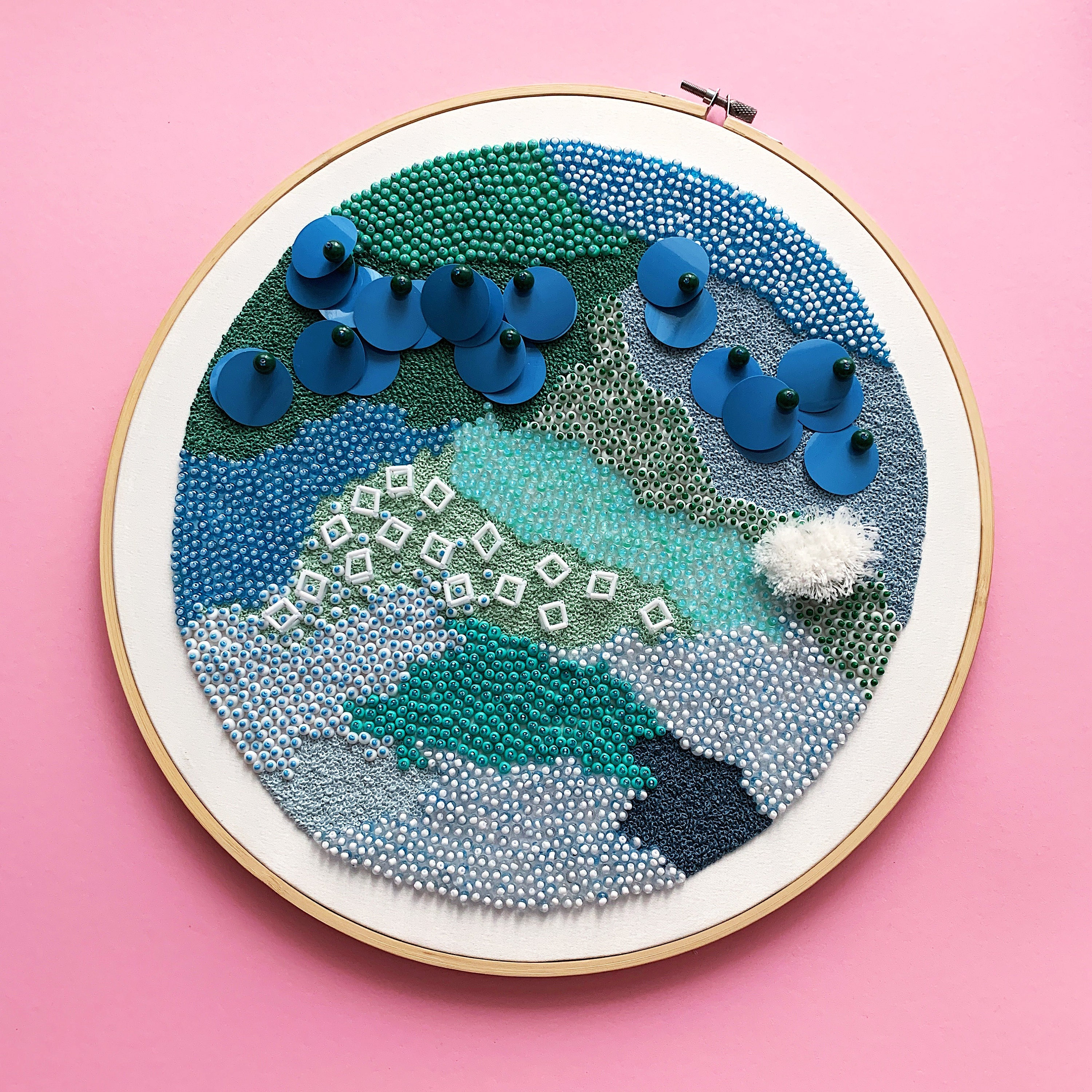 Large Abstract Beaded Embroidery - Etsy