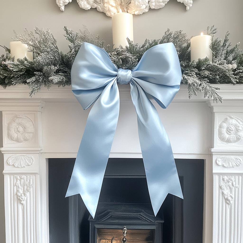 Large Wall Bow in Baby Blue Big Bow for Events Rooms or Nursery Decor ...