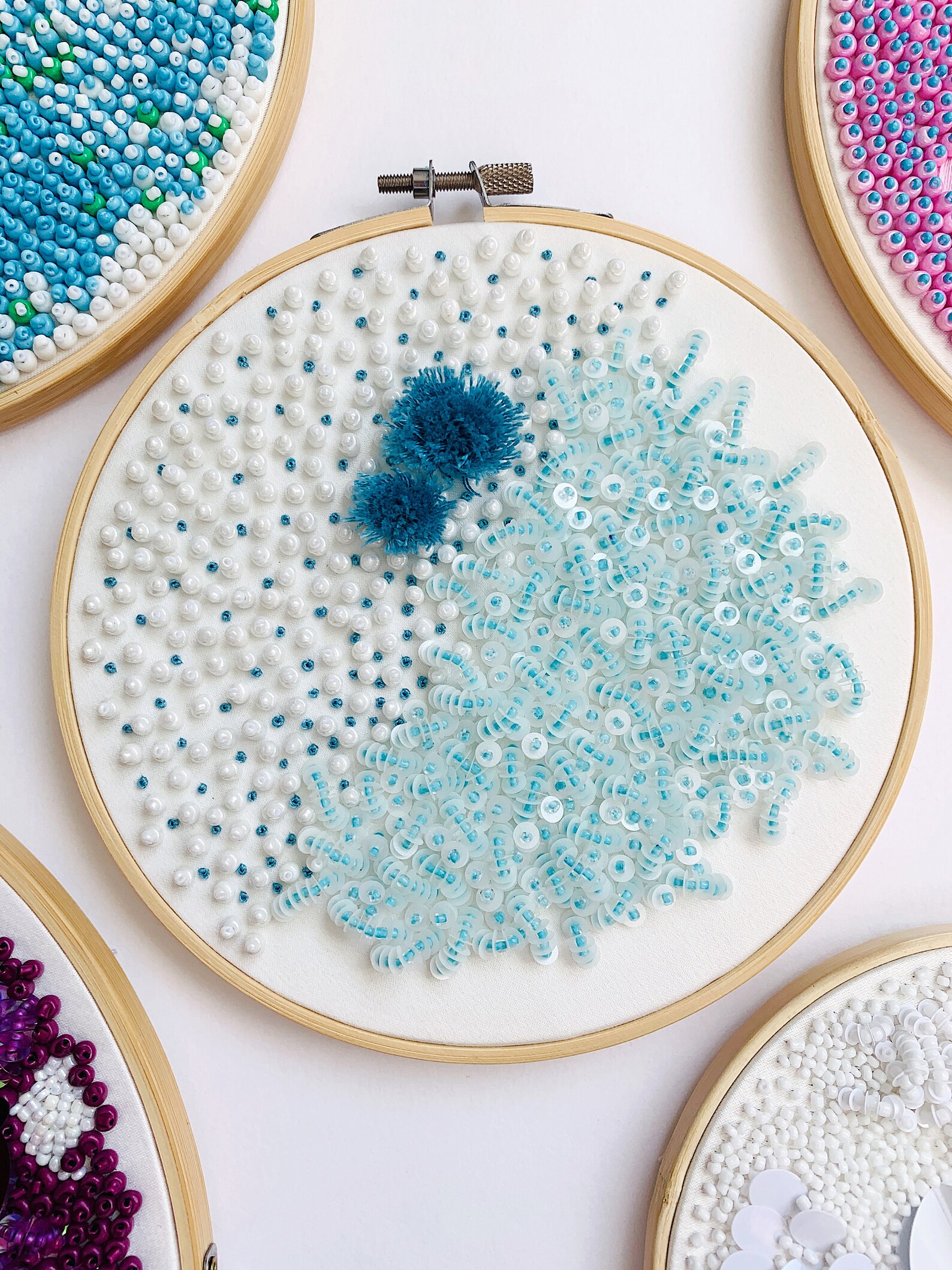 Embroidered Wall Hanging Sequins and Beads Embroidery - Etsy Canada