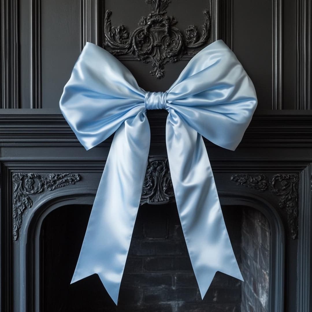 Large Wall Bow in Baby Blue Big Bow for Events Rooms or Nursery Decor ...