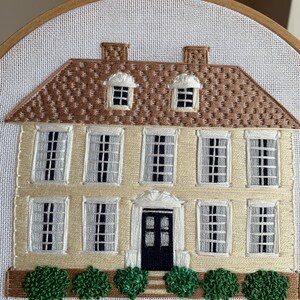 Embroidered House Portrait Custom Hand Embroidered Home Personalized ...