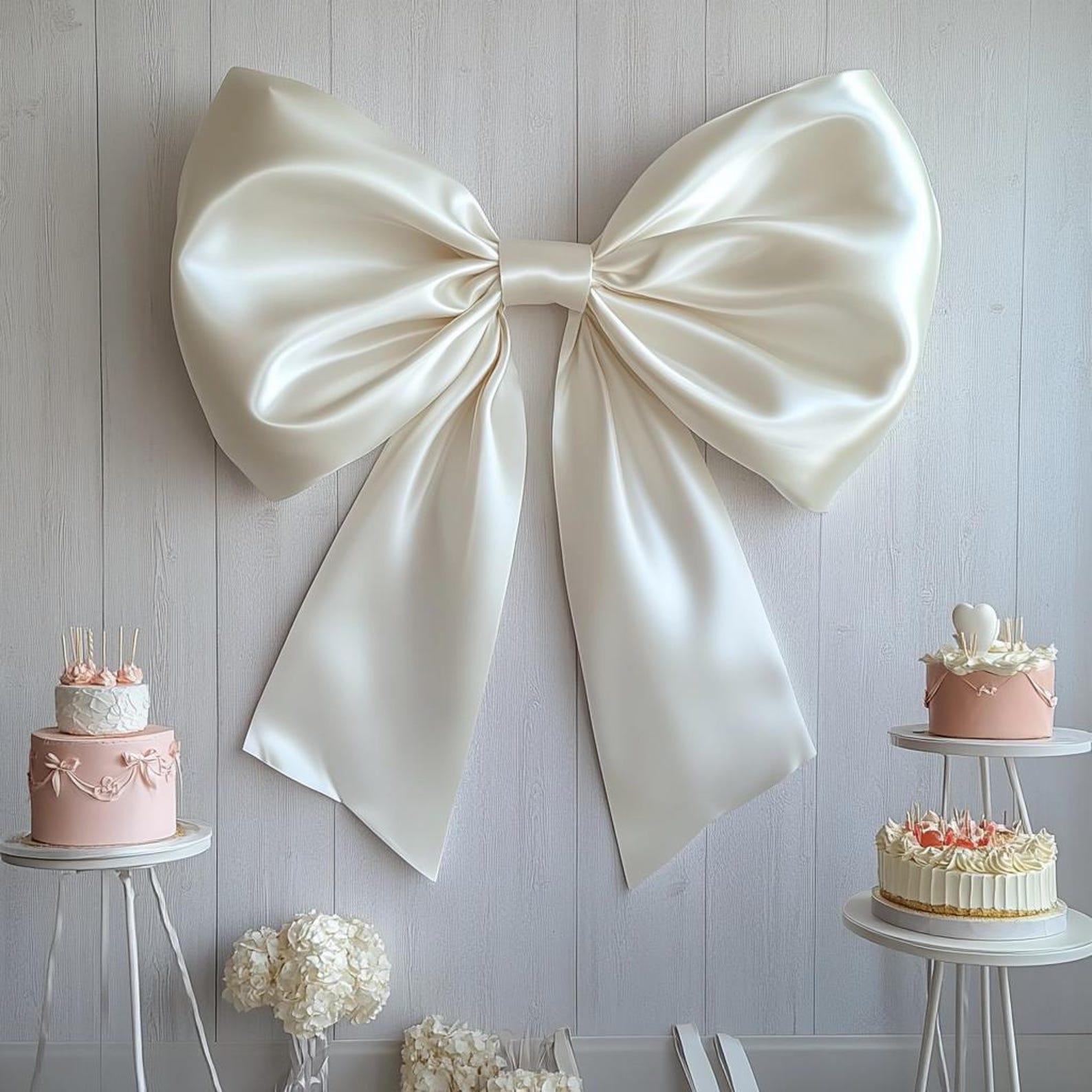 Off-white Satin Bow Large Wall Bow Bedroom Event Bow Wedding and Event ...