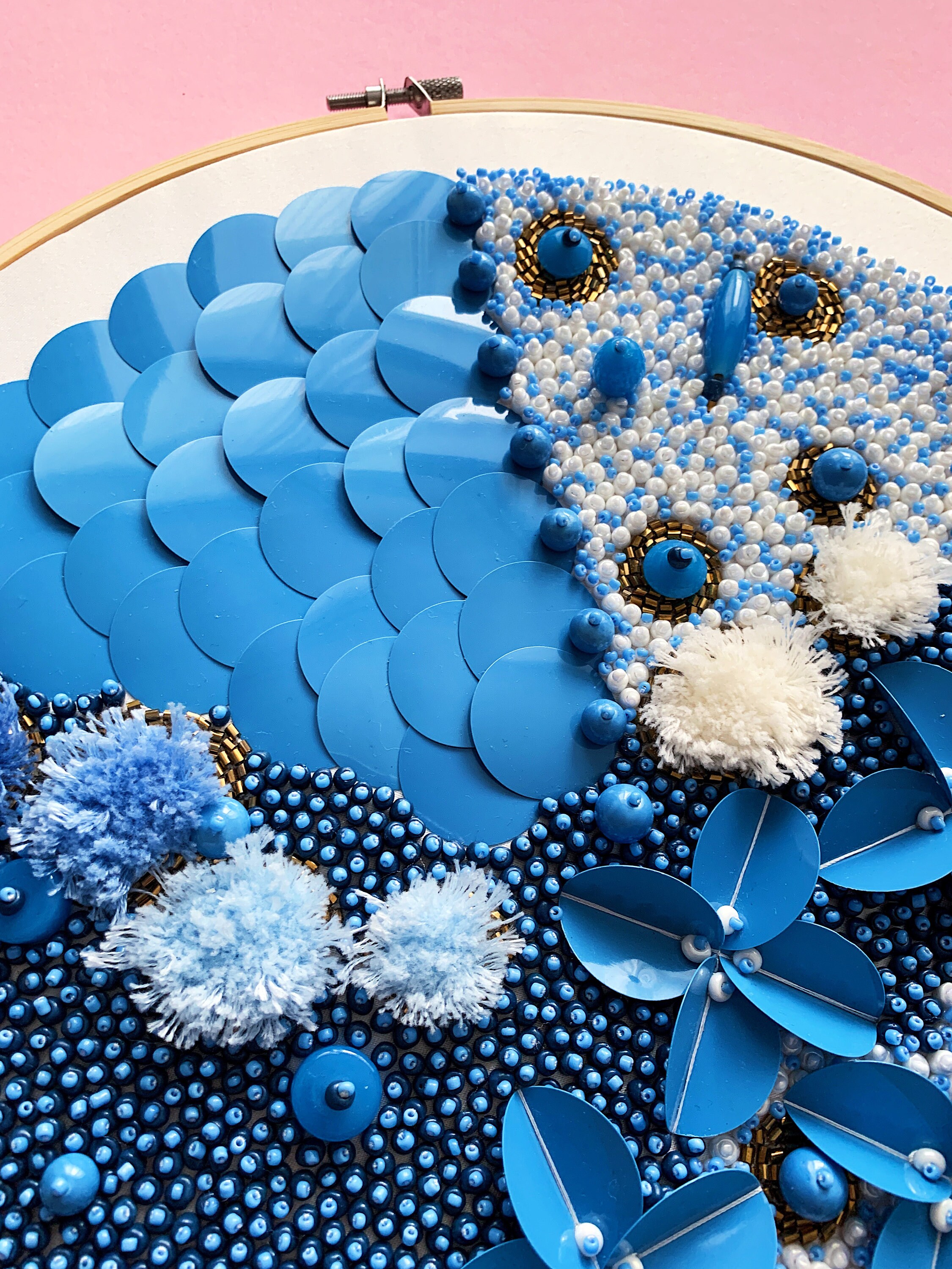 Large Abstract Embroidery sky 3d Beaded - Etsy UK