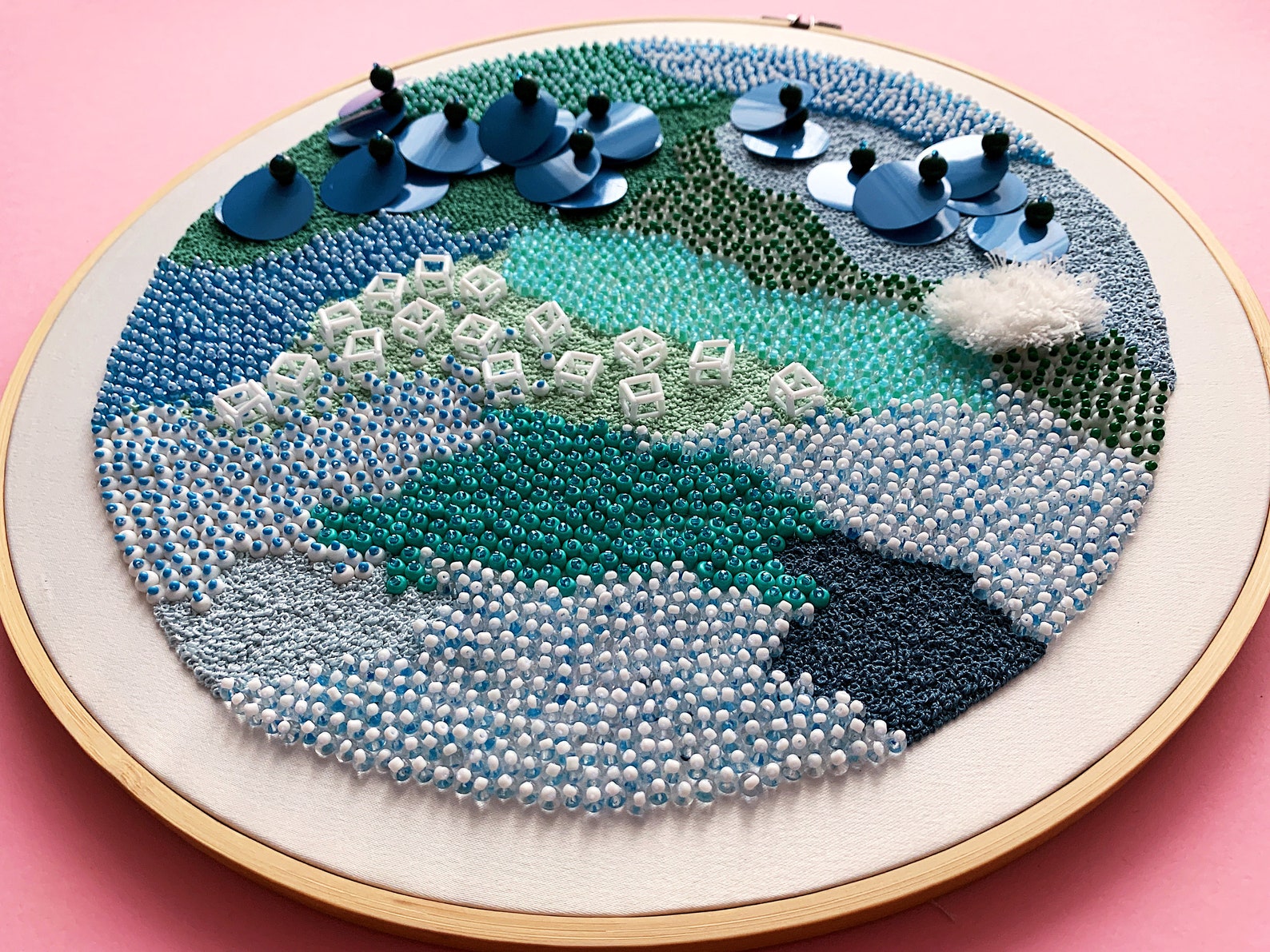 Large Abstract Beaded Embroidery - Etsy