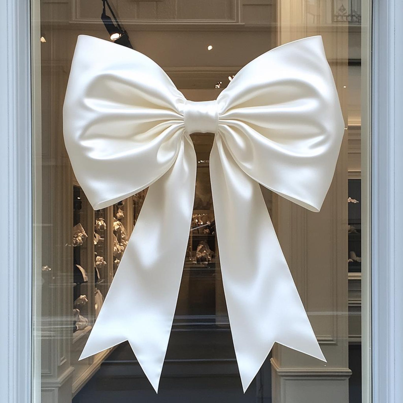 White Satin Bow Large Wall Bow Wedding and Event Fabric Bow Bow ...