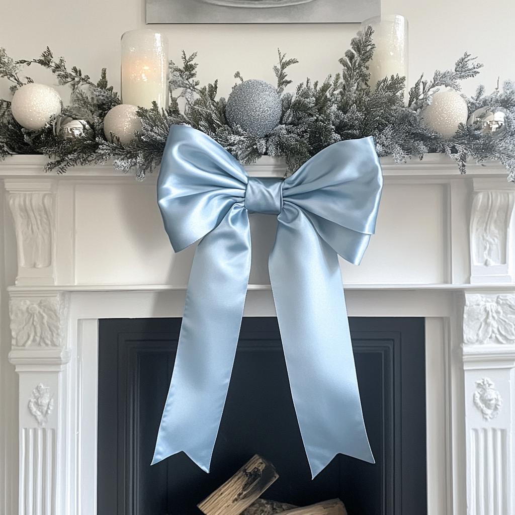 Large Wall Bow in Baby Blue Big Bow for Events Rooms or Nursery Decor ...
