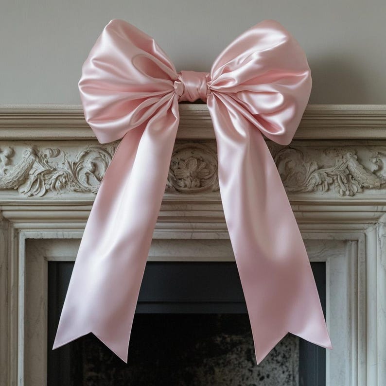 Pink Bow Wall Decor Gift Satin Bow Large Bow Giant Pink Bow Giant Satin ...
