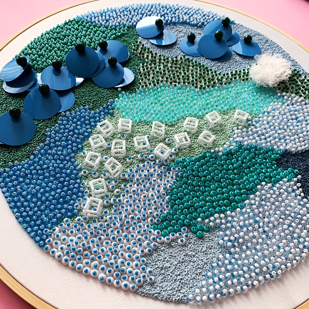 Large Abstract Beaded Embroidery - Etsy