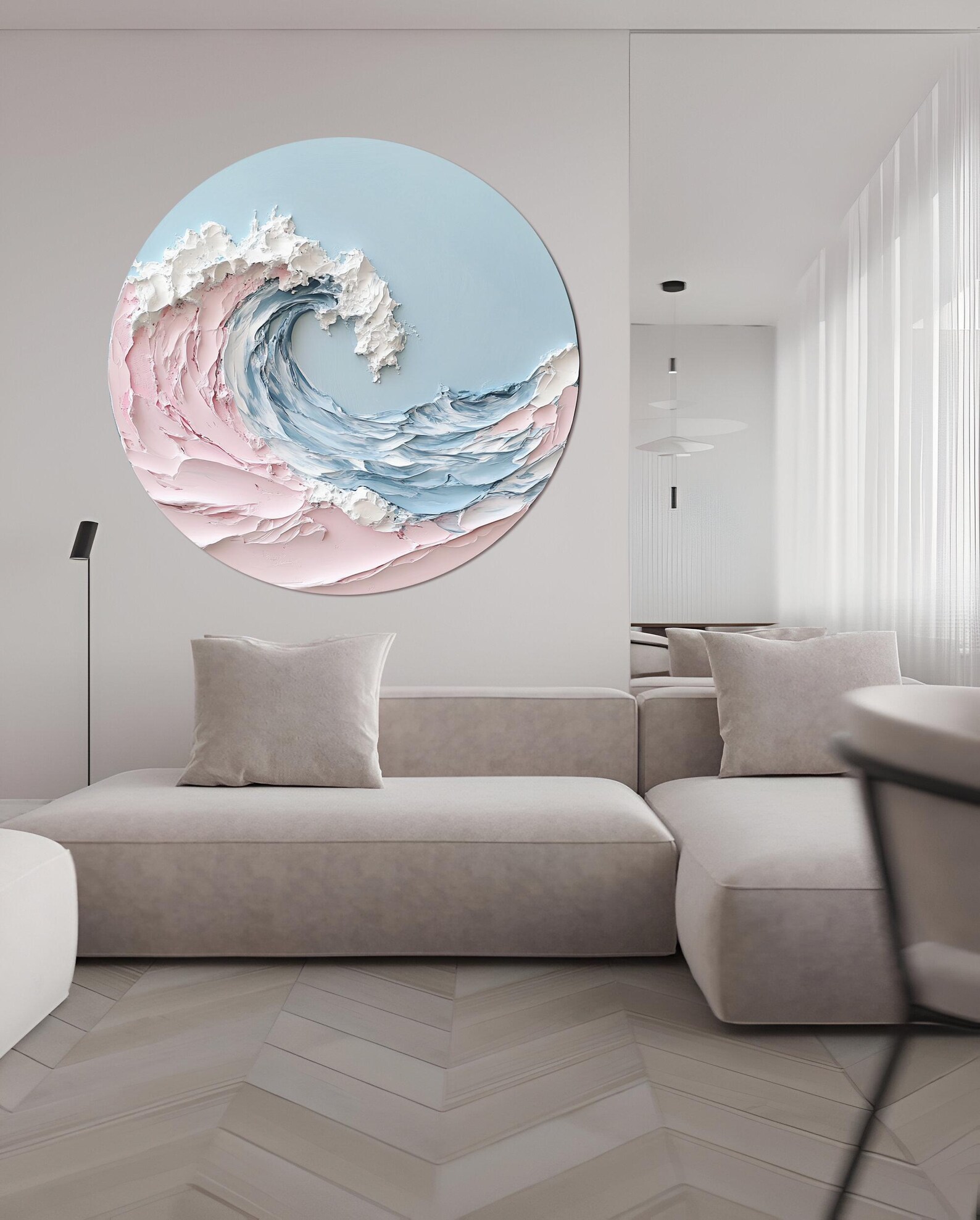 Circular Plaster Art Round 3D Art Circular Wall Art Textured Plaster ...
