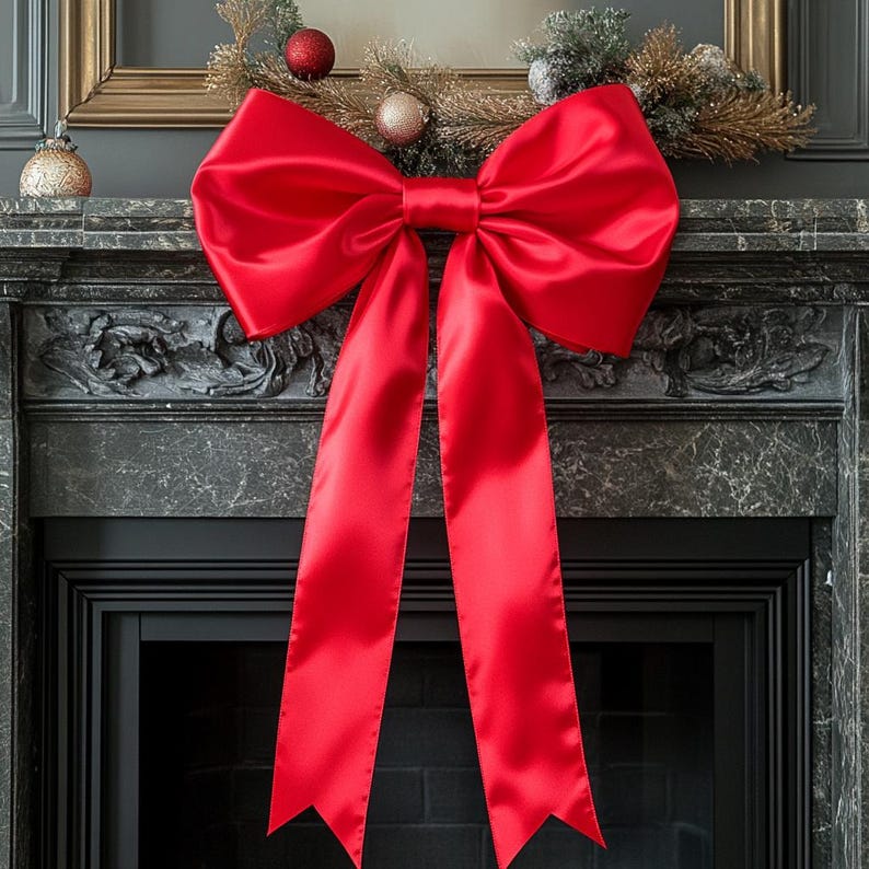 Red Satin Bow Bow Party Decor Bow Decorations for Room Bow Backdrop ...