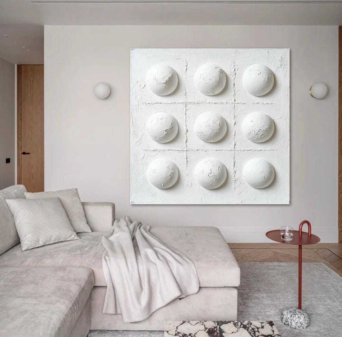 Scandinavian Wall Art Large Statement Artwork Neutral Color Decor ...
