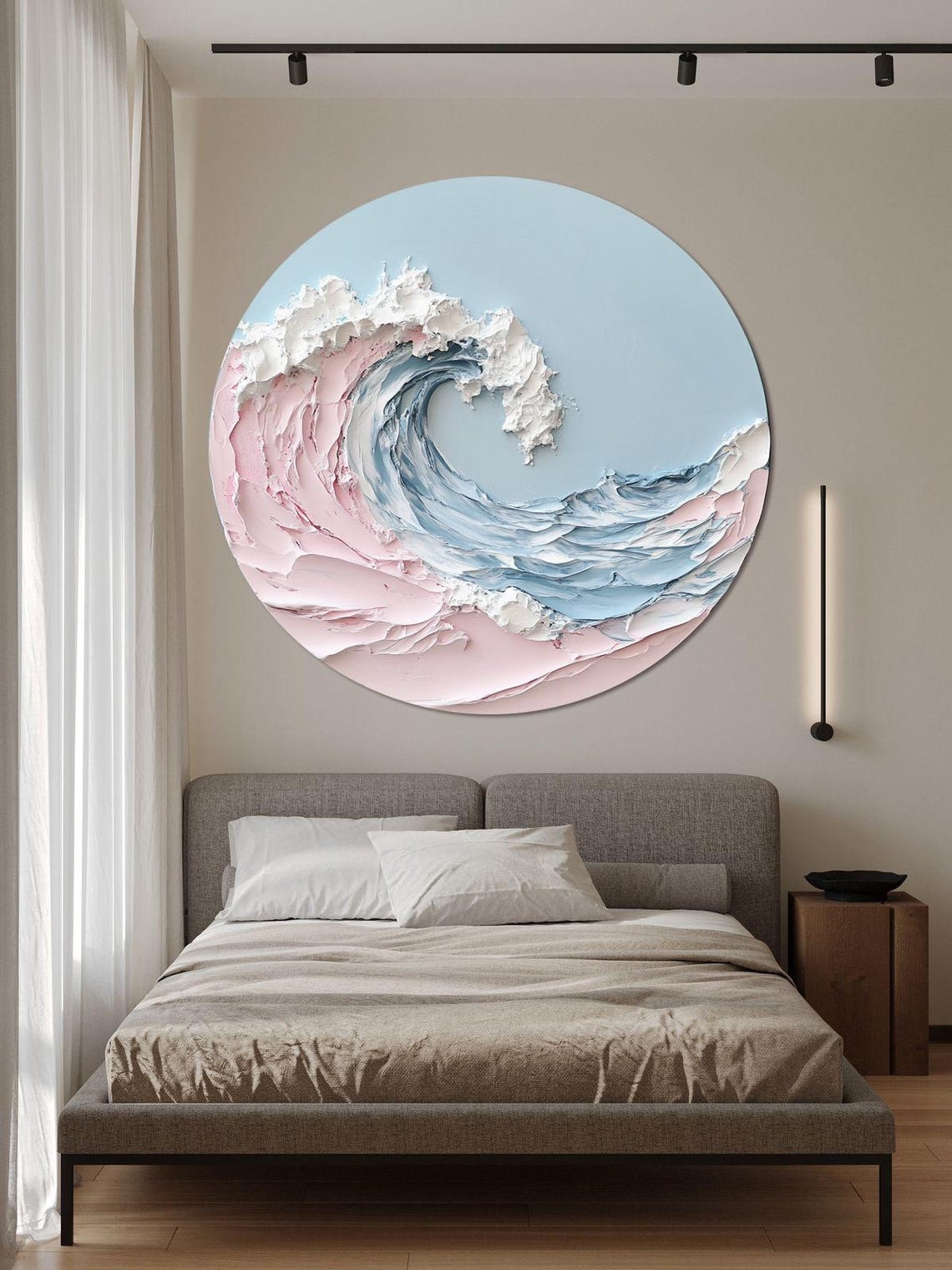 Circular Plaster Art Round 3D Art Circular Wall Art Textured Plaster ...