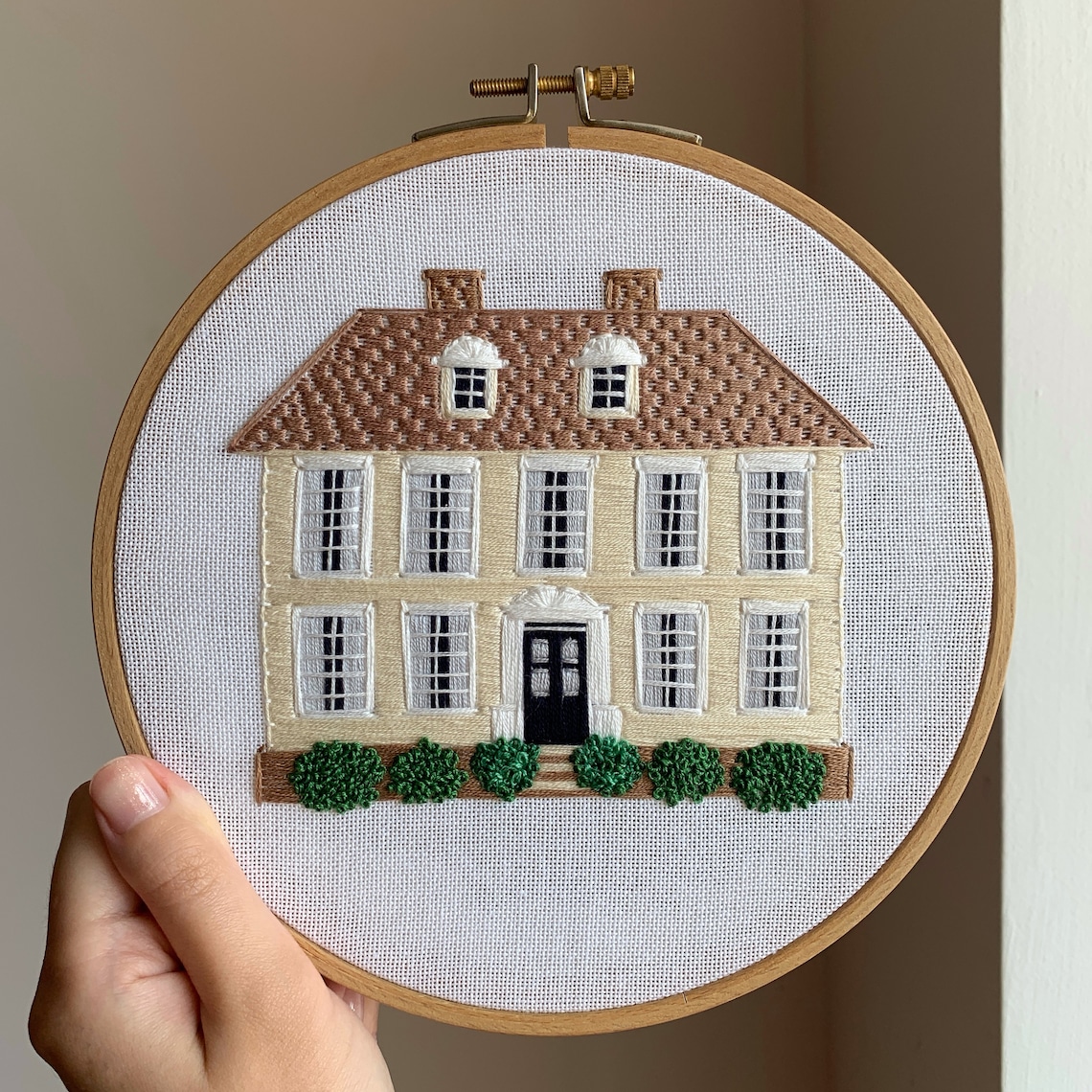 Embroidered House Portrait Custom Hand Embroidered Home Personalized ...